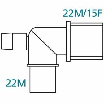 10шт Коннектор угловой с портом 22M-22M/15F переходник для дыхательного контура