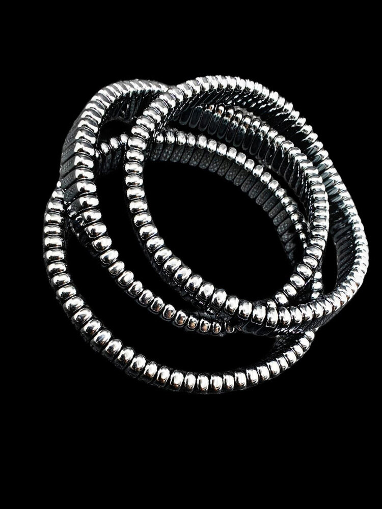 Плетеный браслет, гематит