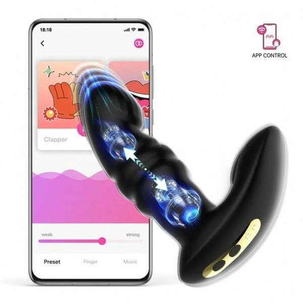 Универсальный вибростимулятор с поступательными движениями и ДУ Funtown Jive Black