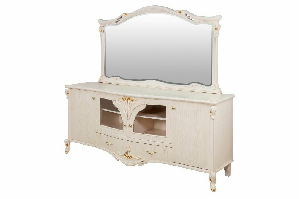 Шкаф-буфет Amelia с зеркалом слоновая кость ALP00000877