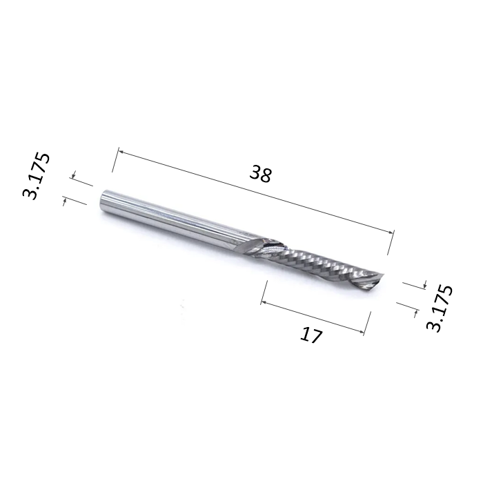 Фреза DJTOL A1LXD3.17 спиральная однозаходная стружка вниз (по акрилу (оргстеклу), дереву, композиту (АКП))