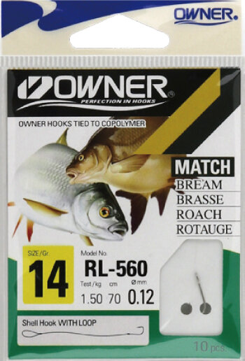 Крючок с поводком Owner RL-560 16-0.12