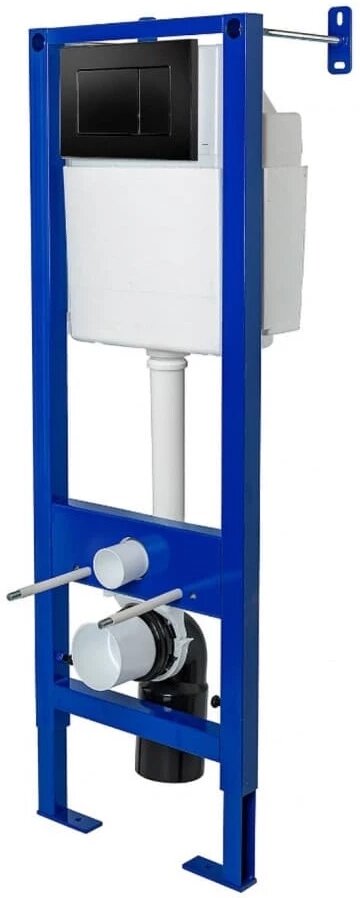 Инсталляция для унитаза Berges Atom 410 040332 с кнопкой смыва, черный матовый