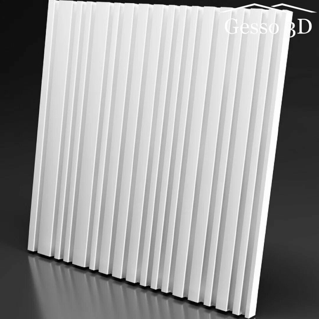 Гипсовая панель Gesso 3D "Штрих-код" 600x600х25 мм, Упаковка 12 шт, 4.3 м2