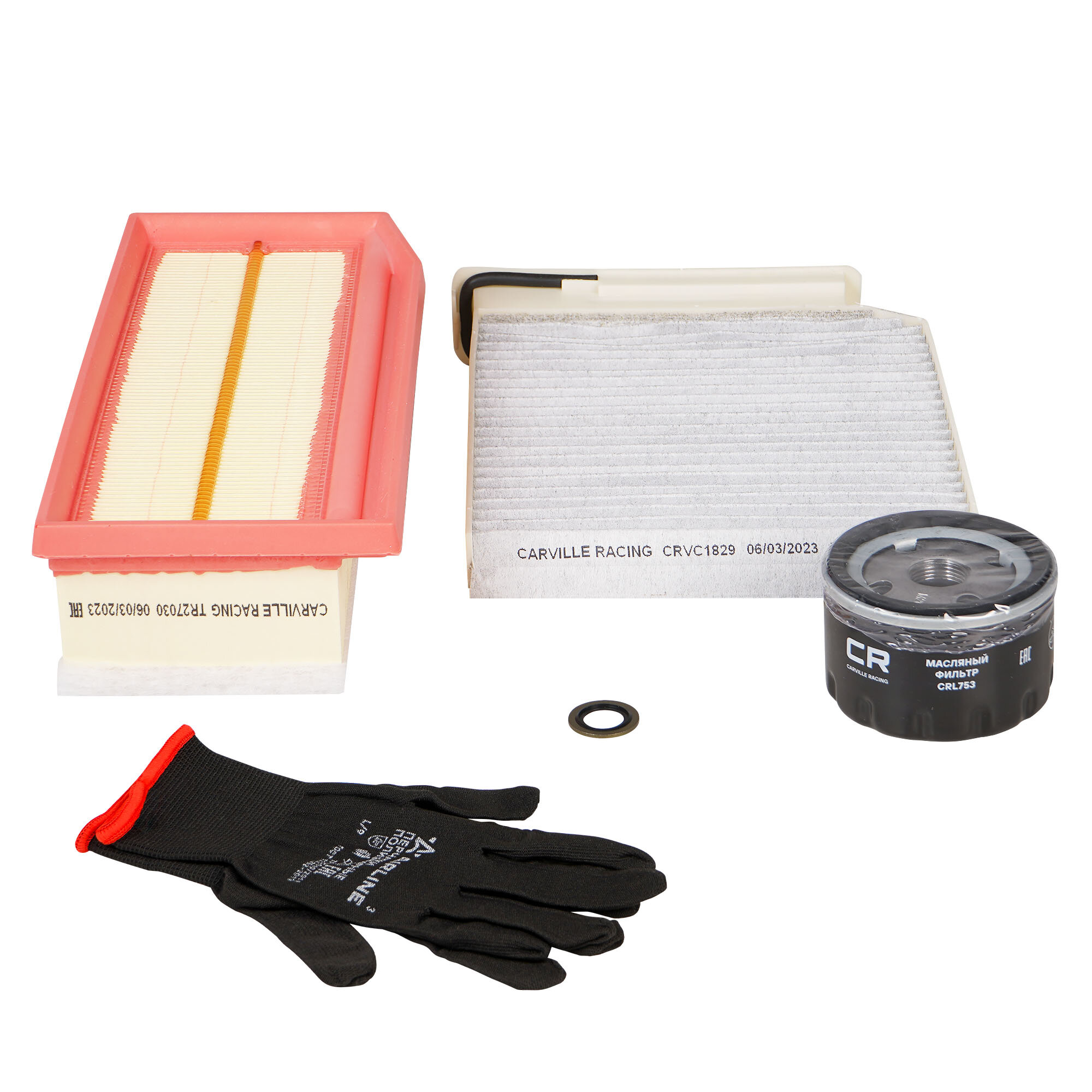 Комплект фильтров для Renault Duster 1 рестайлинг (c 2015 года), двигатель F4R 2.0i (фильтр масляный, воздушный, салонный угольный) Carville Racing