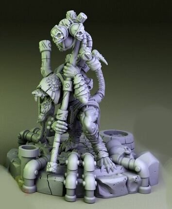 Крыса-чумоносец. Skaven, rat мышь. Некромант, волшебник, маг-колдун миниатюра для DnD (ДнД) и других Настольных игр (НРИ, Варгеймов или РПГ), фентези тематика