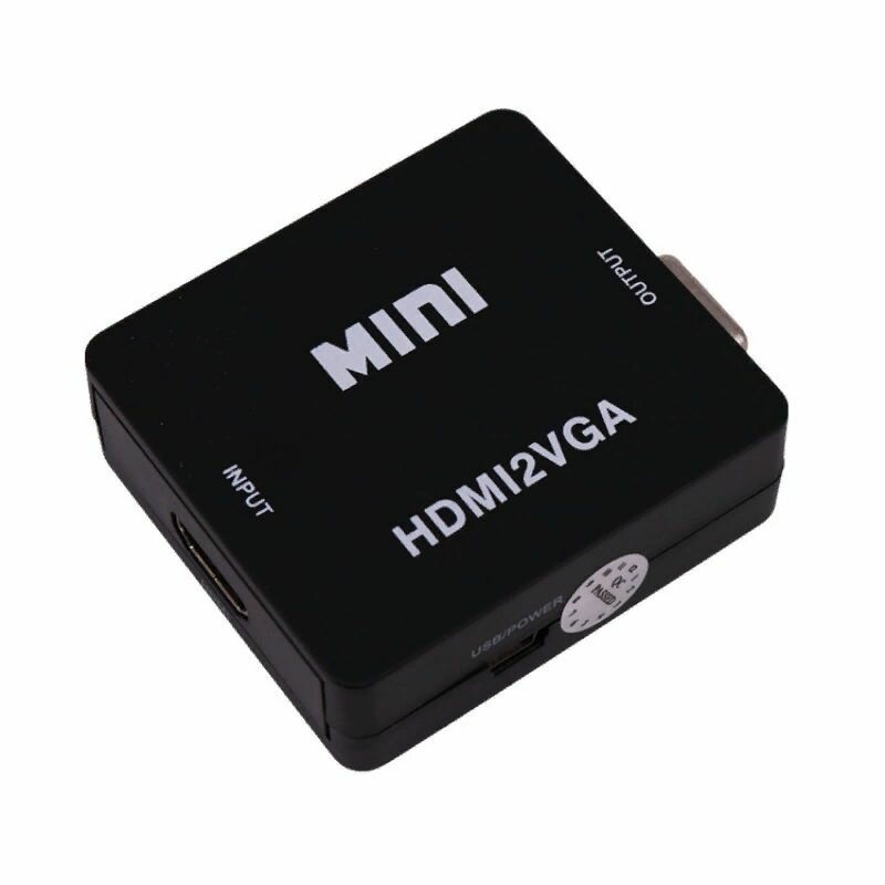 Видеоадаптер HDMI (F) -> VGA (F) + аудио с дополнительным питанием, черный
