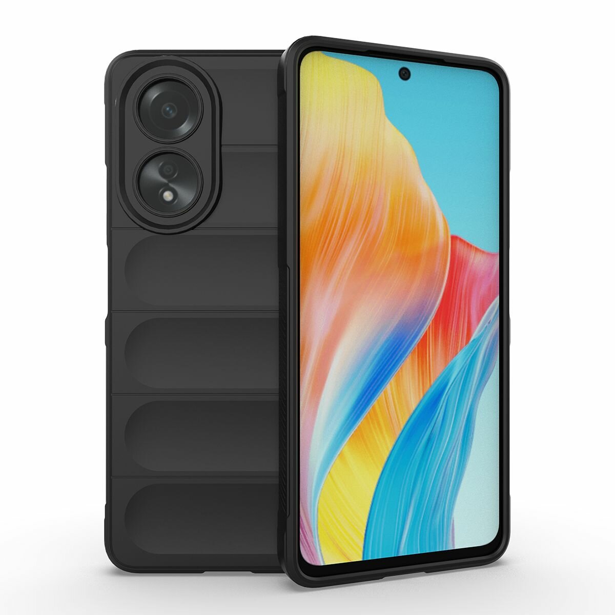 Противоударный чехол Flexible Case для OPPO A58 (черный)