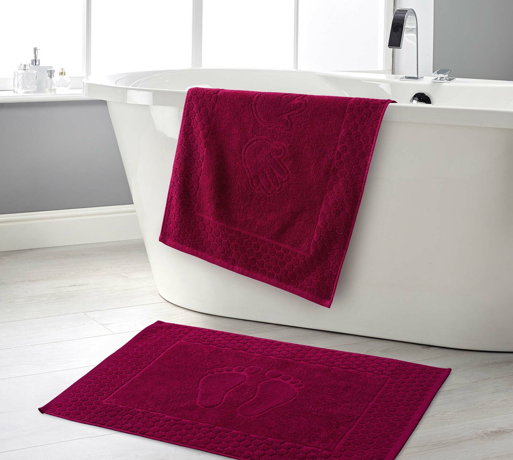 Полотенце для ног, махровое, Ножки Бордо, 50х70