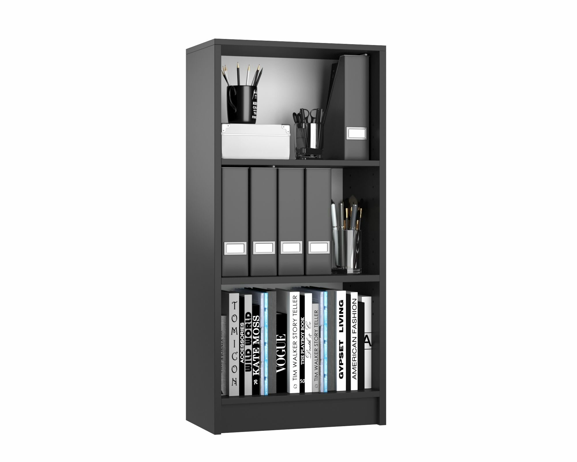 Стеллаж для книг с полками Мебель на Руси "Билли 20" 40х106х28, черный