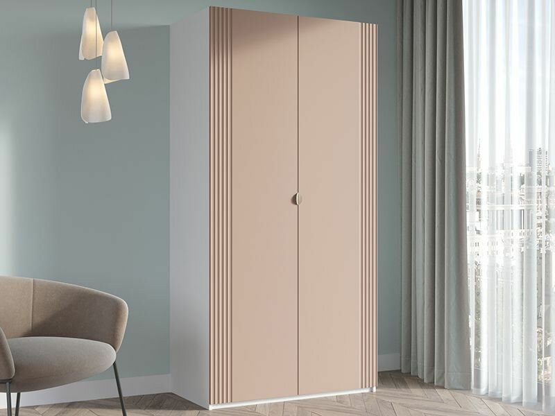 Шкаф распашной с полками и штангой "Санторини" 100х202х55 Роза