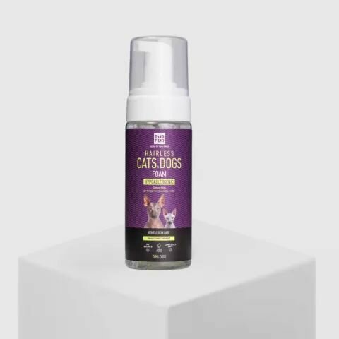 (1 ШТ.) PUR FUR (Hairless) Hypoallergenic, Шампунь, для бесшерстных кошек и собак, 150 мл