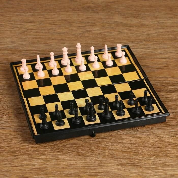 Набор игр КНР 3 в 1 "Атели" шашки, шахматы, нарды, 19х19 см (536136)