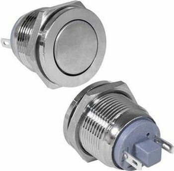 GQ19PF-10/J/N, OFF-(ON), кнопка антивандальная , рабочая температура -25+55 C, никелированная латунь / 2 штуки