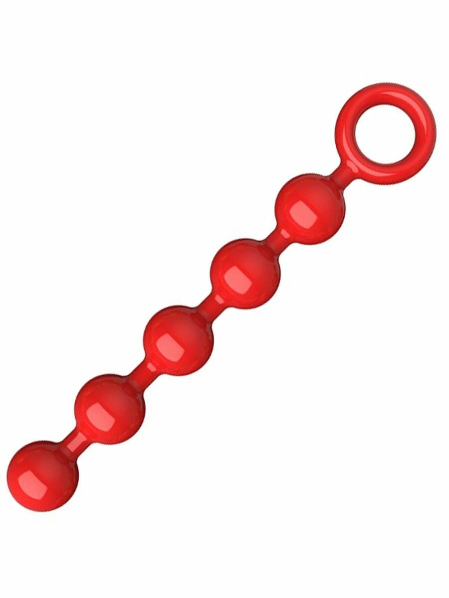 Большая анальная цепочка "BIG RED ANAL BEADS" 28см