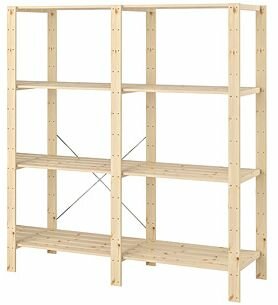 Стеллаж IKEA Hejne 154x50x171 см , 8 полок из реек, сосна