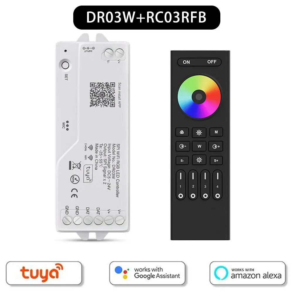TUYA SPI WIFI RGBIC LED Controller DR03W DR03W RC03RFB