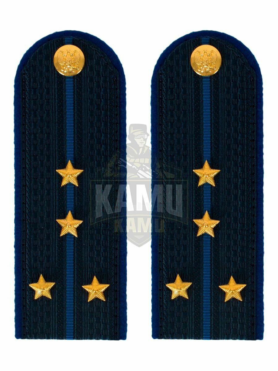 Погоны Юстиции в сборе на китель картон 14х5,5 см звание Капитан