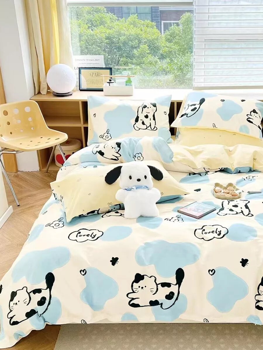 Постельное белье евро 4 наволочки сатин