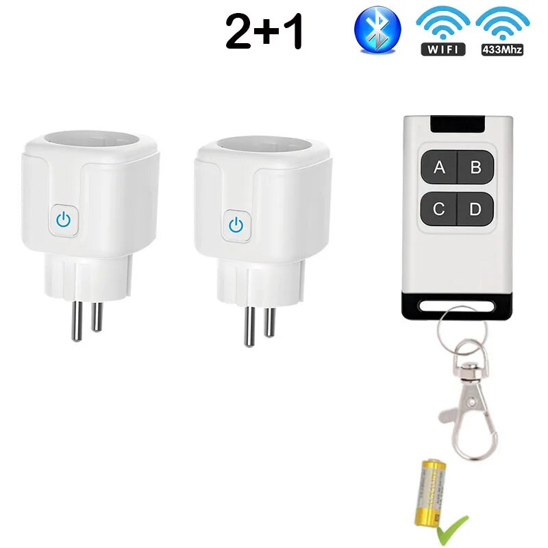 Беспроводная умная розетка WenQia 220В 2Socket 1Remote