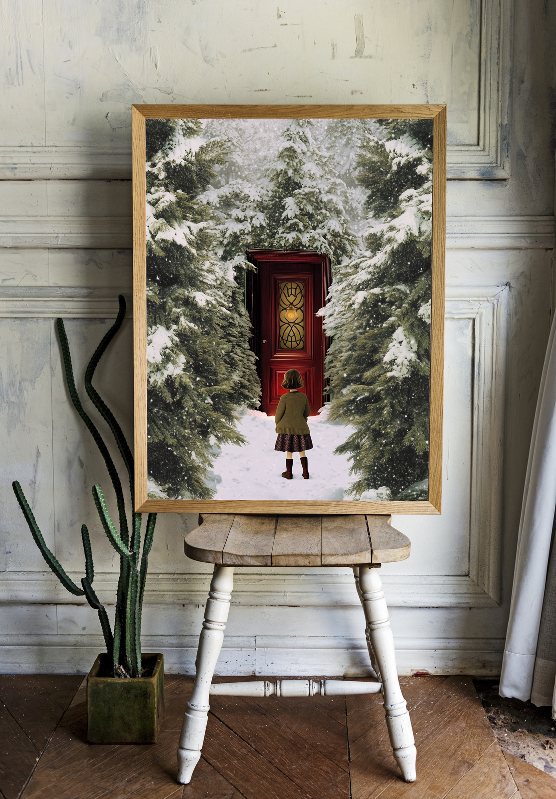 Постер "Загадочная лесная дверь" 40x50 см в подарочном тубусе
