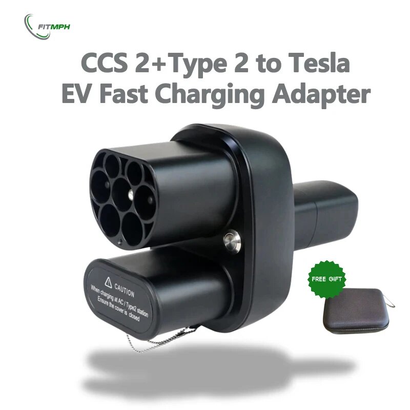 Кабель для зарядки электромобилей FITMPH CCS2+ Type 2 на NACS Tesla, адаптер DC и AC 2-в-1, 250 кВт, для всех моделей, максимальный ток 250 В 32 А