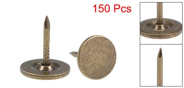 Uxcell 25-150 шт. мебельные гвозди Tacks 11 мм x 13 мм плоская головка мебель гвозди шпильки серебряный/бронзовый тон для дома DIY
