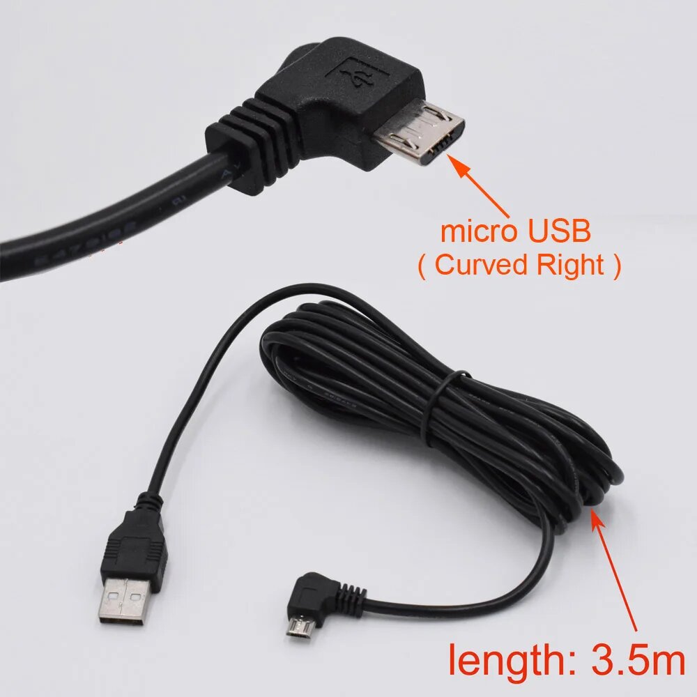 XCGaoon Автомобильный зарядный изогнутый кабель micro USB для автомобильного видеорегистратора, камеры, видеорегистратора/GPS/PAD/мобильного телефона, кабель длиной 3,5 м (14,48 футов)