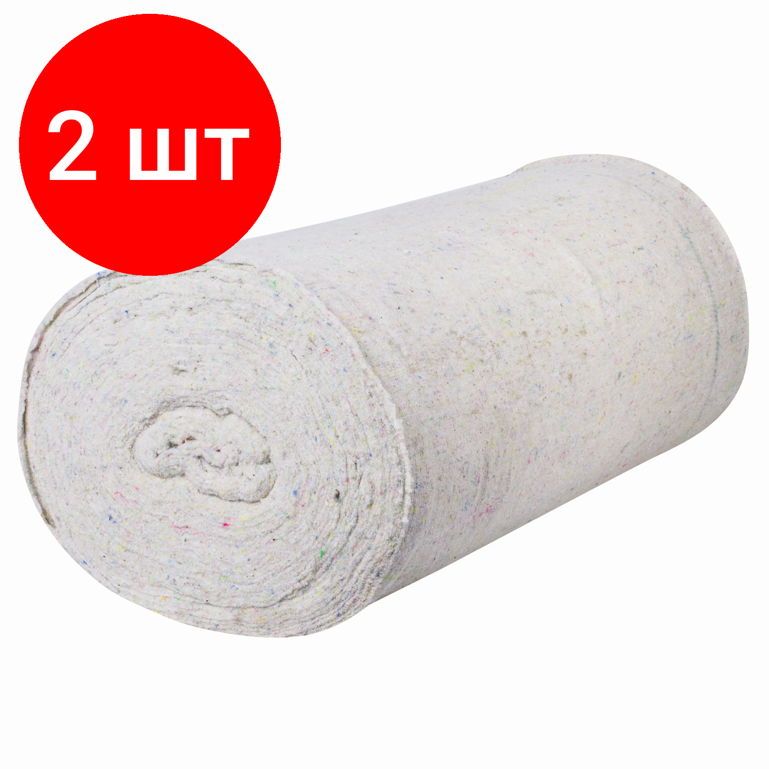 Комплект 2 шт, Полотно ХПП холстопрошивное плотное светлое 0.75х50 м, 170(±10) г/м2, шаг 2.5 мм, LAIMA Стандарт, 605542