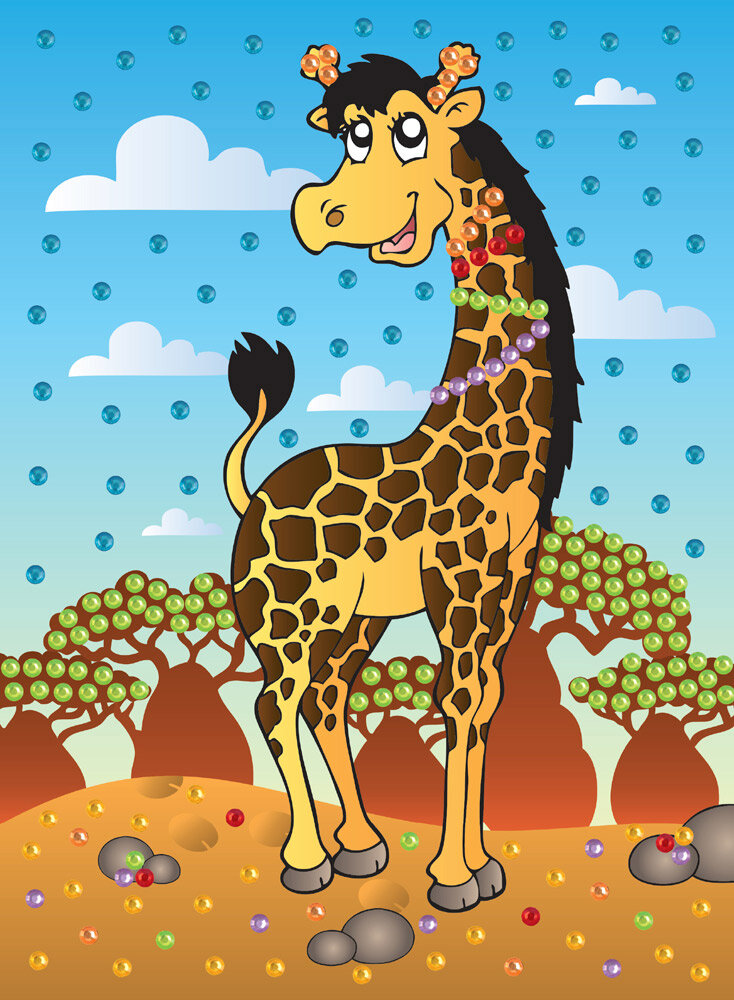 Hobbius MDS-05-OC25 мозаика Жираф 19.5×26.5 см №04 развивающая композиция для малышей