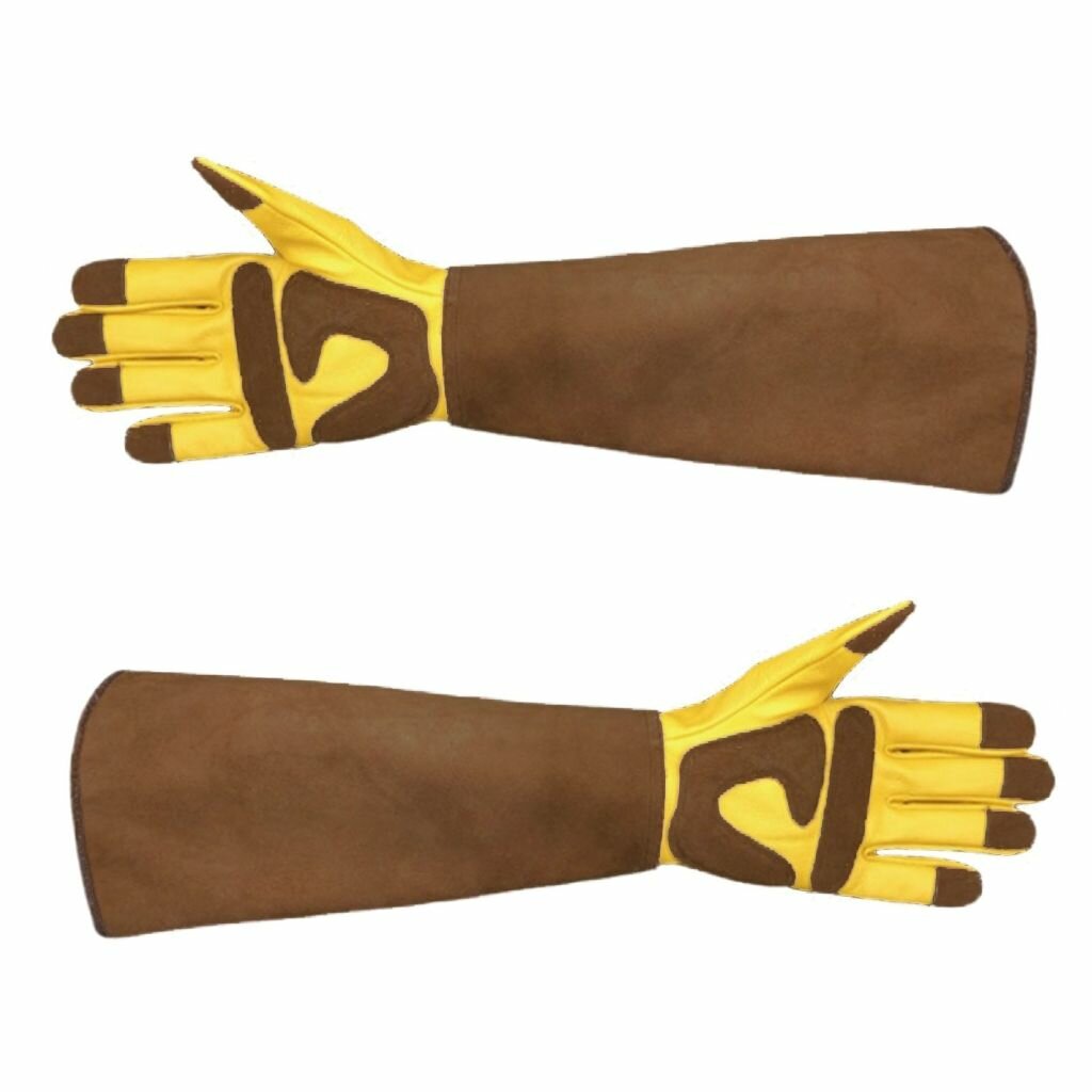 Кожаные садовые перчатки с длинными рукавицами, защищающими от колючек, для обрезки сада