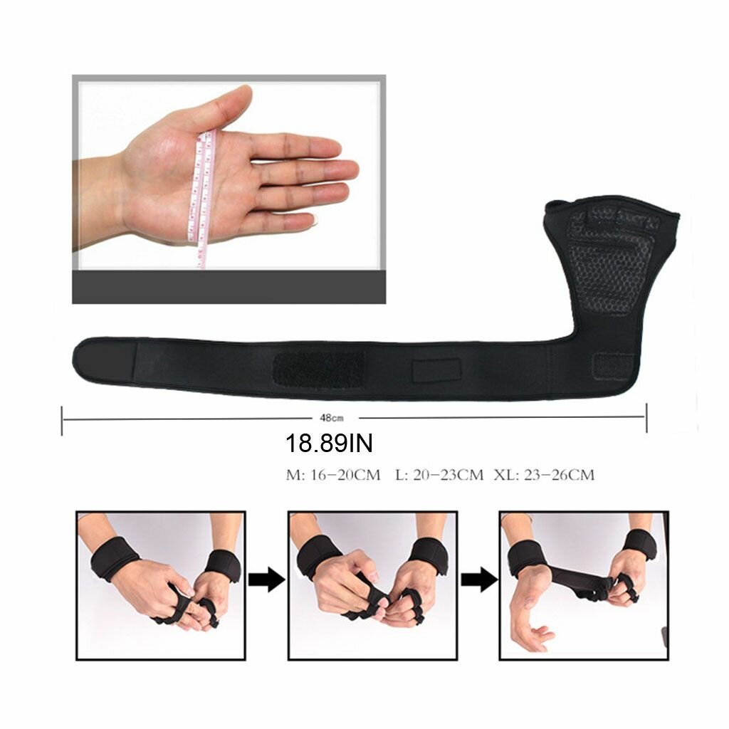 Мужские и женские перчатки для занятий тяжелой атлетикой со штангой фитнеса-Черные-M