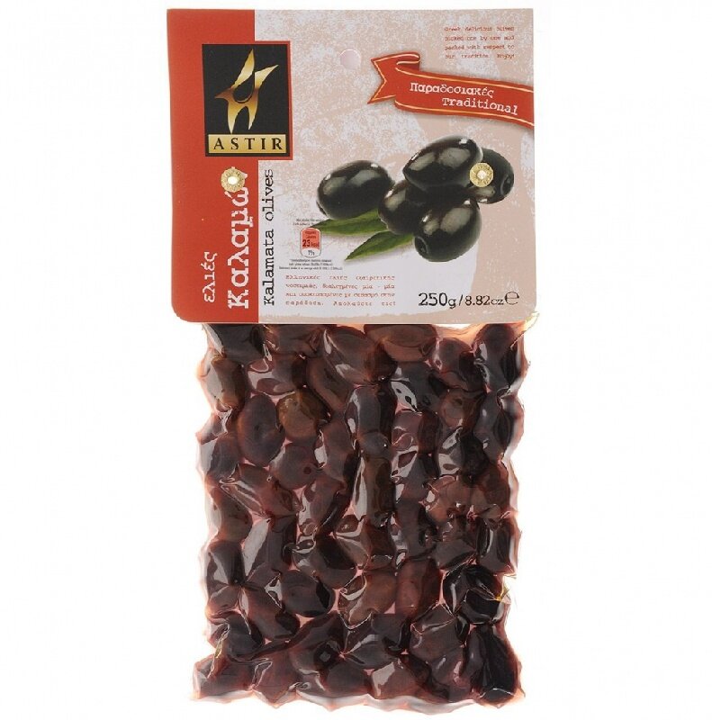 Оливки ASTIR Каламата с косточкой /вакуум/ 250г