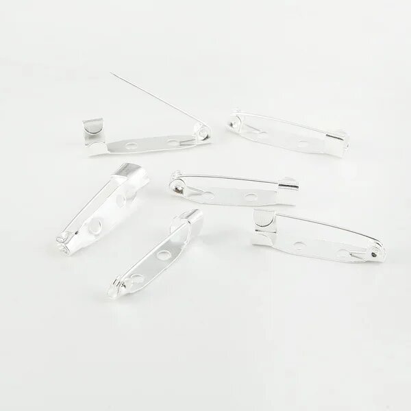 Основы для зажимов для брошек nc 10 шт, 15-35 мм Белый, Silver, 5x20mm