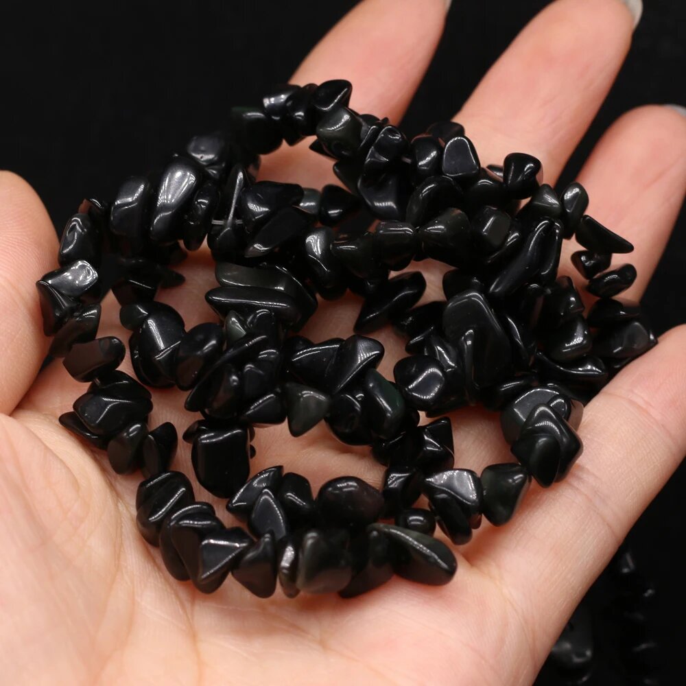 Бусины черные турмалин, 5-8 мм, Color: Black tourmaline