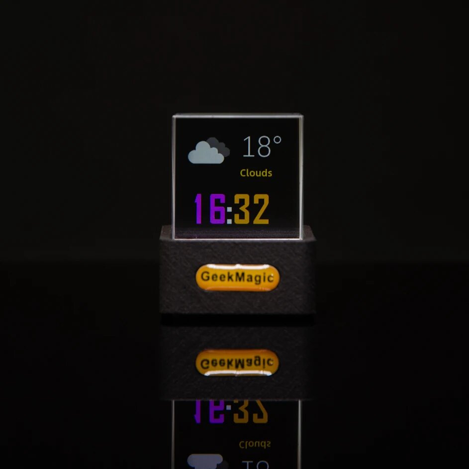 Настольные часы GeekMagic из стекла и хрусталя, Black base