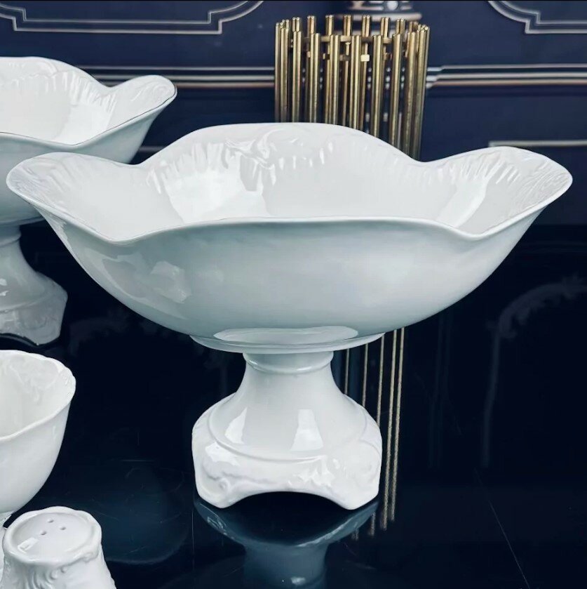 Овальная фруктовница 33см на ножке аврора Фарфор 305-044 118-305-044