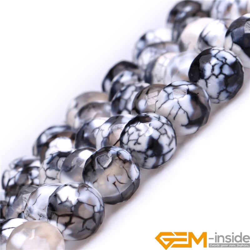 Бусины из черного огненного агата GEM-inside