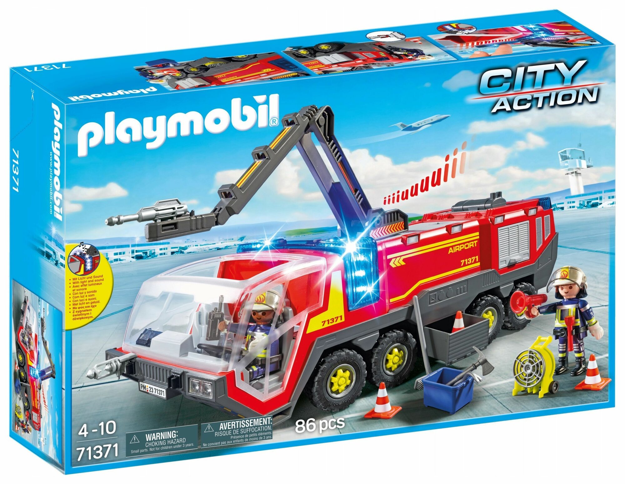 Конструктор Playmobil City Action - Пожарная машина для аэропорта со светом и звуком - Плеймобиль Сити 71371