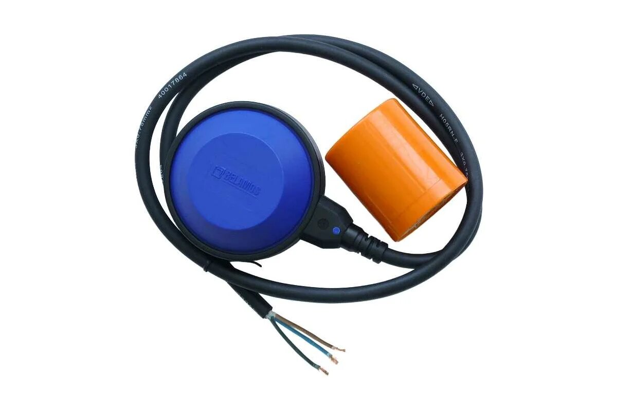 Поплавок‑переключатель Беламос PW5 5 м, механический, IP68, 150–260 В, 16 А, 2.5 кВт, пластиковый фланец, защита от воды и пыли.