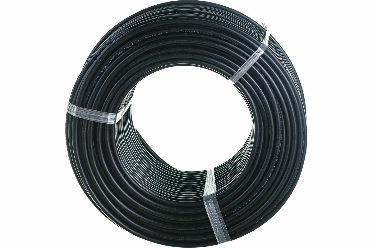 Кабель NETLAN F/UTP 4 пары, категория 5e, внешний, PE до -40C, черный, 100м EC-UF004-5E-PE-BK-1