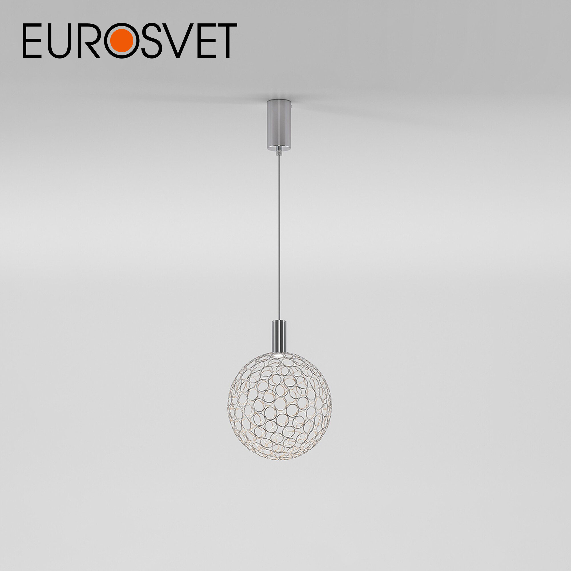 Подвесной светодиодный светильник Eurosvet Gemini 90353/1, 5 Вт, 3000K, цвет хром