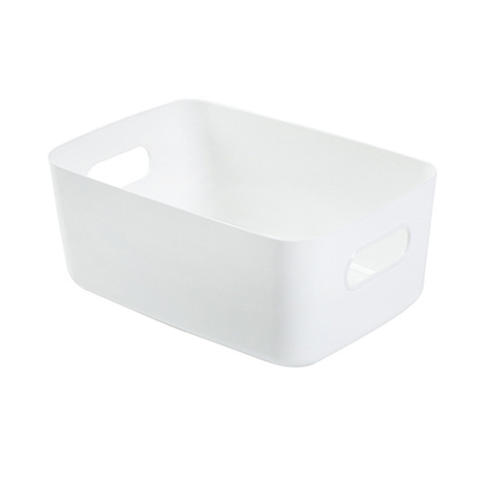 Настольная корзина для хранения, полипропиленовая коробка для хранения косметики, настольный органайзер для мелочей с ручкой для дома, большой белый цвет