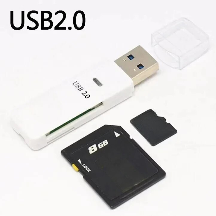 Адаптер для карт памяти 2 в 1 с USB 2,0 на SD TF, устройство для чтения карт памяти OLaf USB 3,0, аксессуары для ПК, ноутбука, кардридер для флеш-накопителей 3