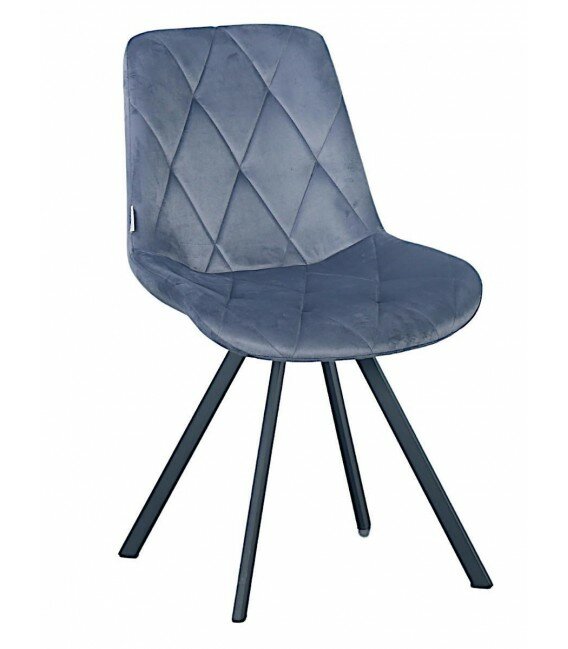 DC68 Стул мягкий поворотный, СЕРО-ГОЛУБОЙG62-85 велюр, каркас металл черный