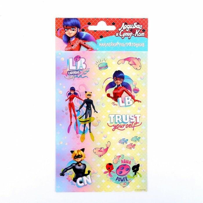 Наклейки Sima-land пленочные "Леди Баг и Супер-Кот" 19х12 см