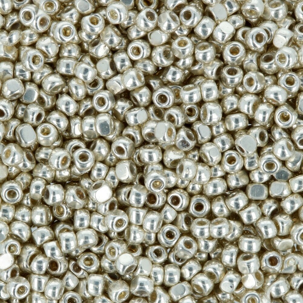 Бисер TOHO 15/0, Charlotte, №2, 1,7 мм, 5х5 г, №0558, серебристый металлик