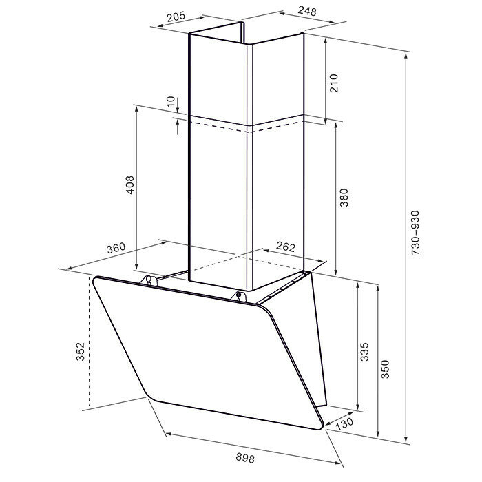 Каминная вытяжка Krona Liora 900 white S