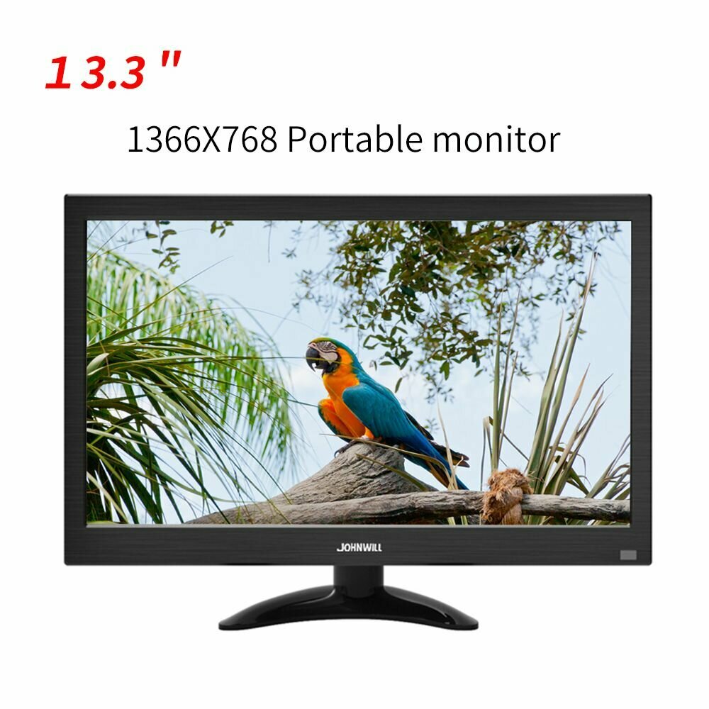 JOHNWILL 13.3" Монитор 1366X768P, черный