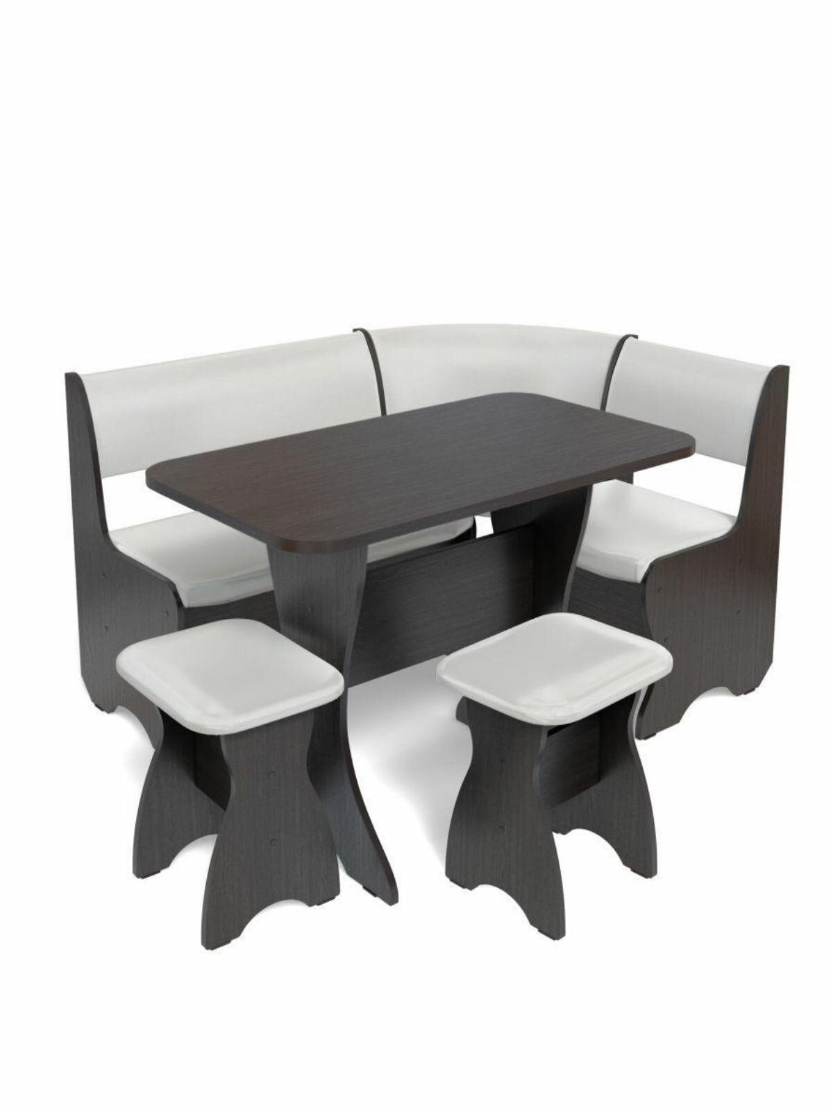 Кухонный уголок бител Тюльпан, стол 1000х580 мм, Венге / кожзам Милк